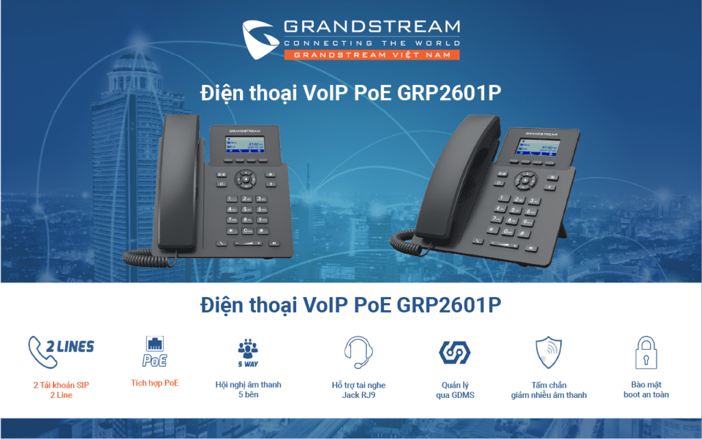 Điện Thoại VoIP PoE GRP2601P » Grandstream Việt Nam