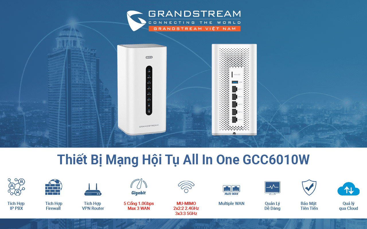 Thiết Bị Mạng Hội Tụ All-in-One GCC6010W » Grandstream Việt Nam